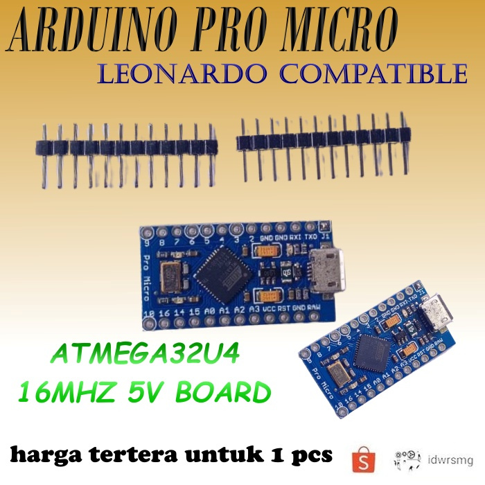 ARDUINO PRO MICRO LEONARDO COMPATIBLE ATMEGA32U4 16MHZ 5V BOARD | Shopee Malaysia