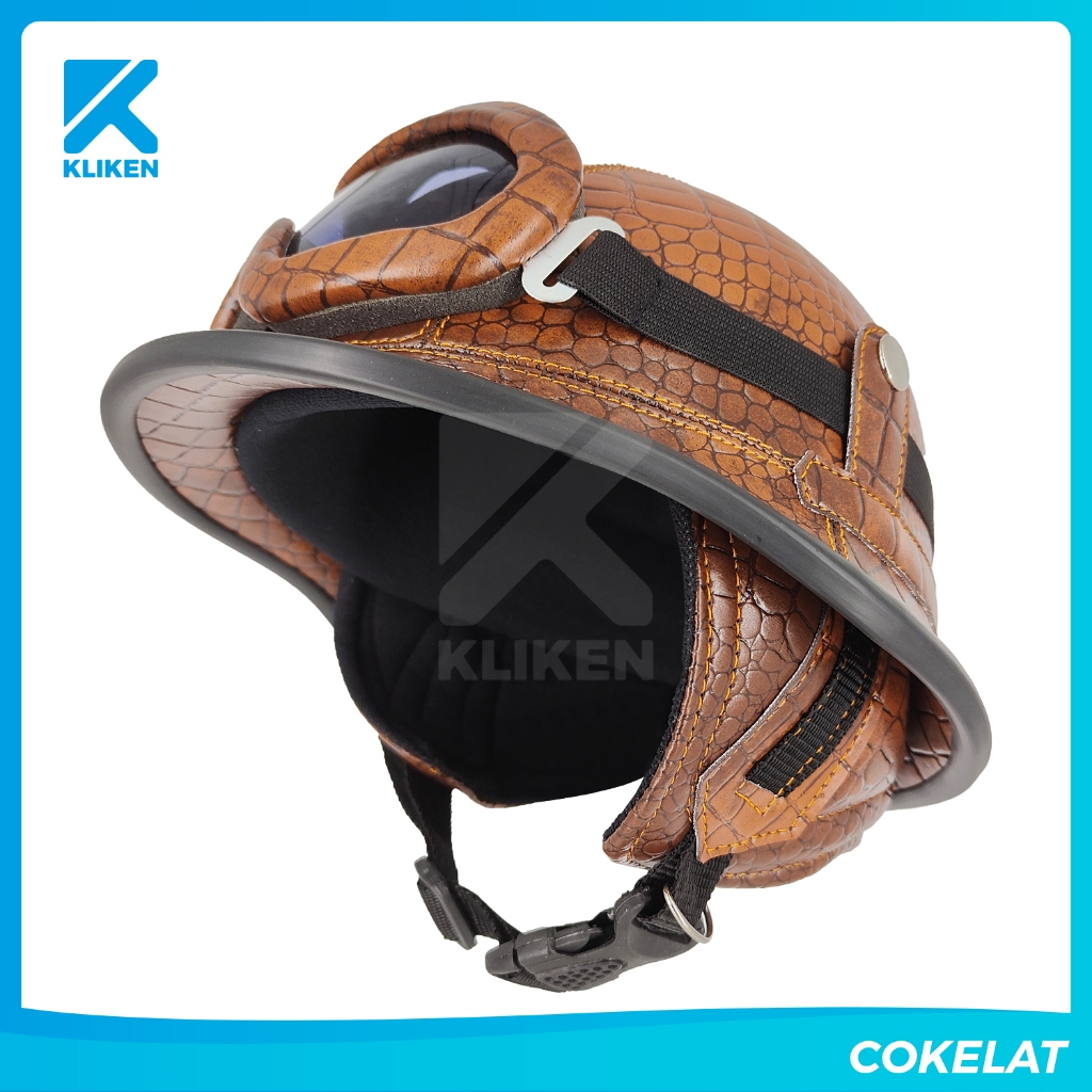 NA3 Vintage Retro Helmet with Crocodile Skin Motif, Unique Classic ...