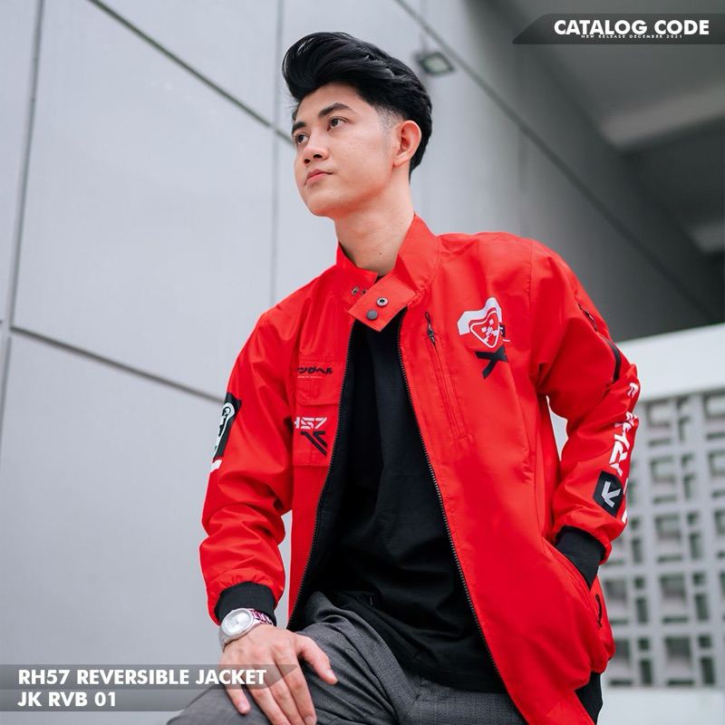 HITAM MERAH Rh57 REVERSIBLE JACKET JK RVB 01 RETURNABLE JACKET RED ...