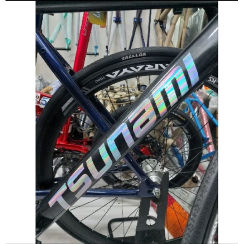 TSUNAMI Fixie Bike Stickers, TSUNAMI Hologram Fixie Bike Cutting ...