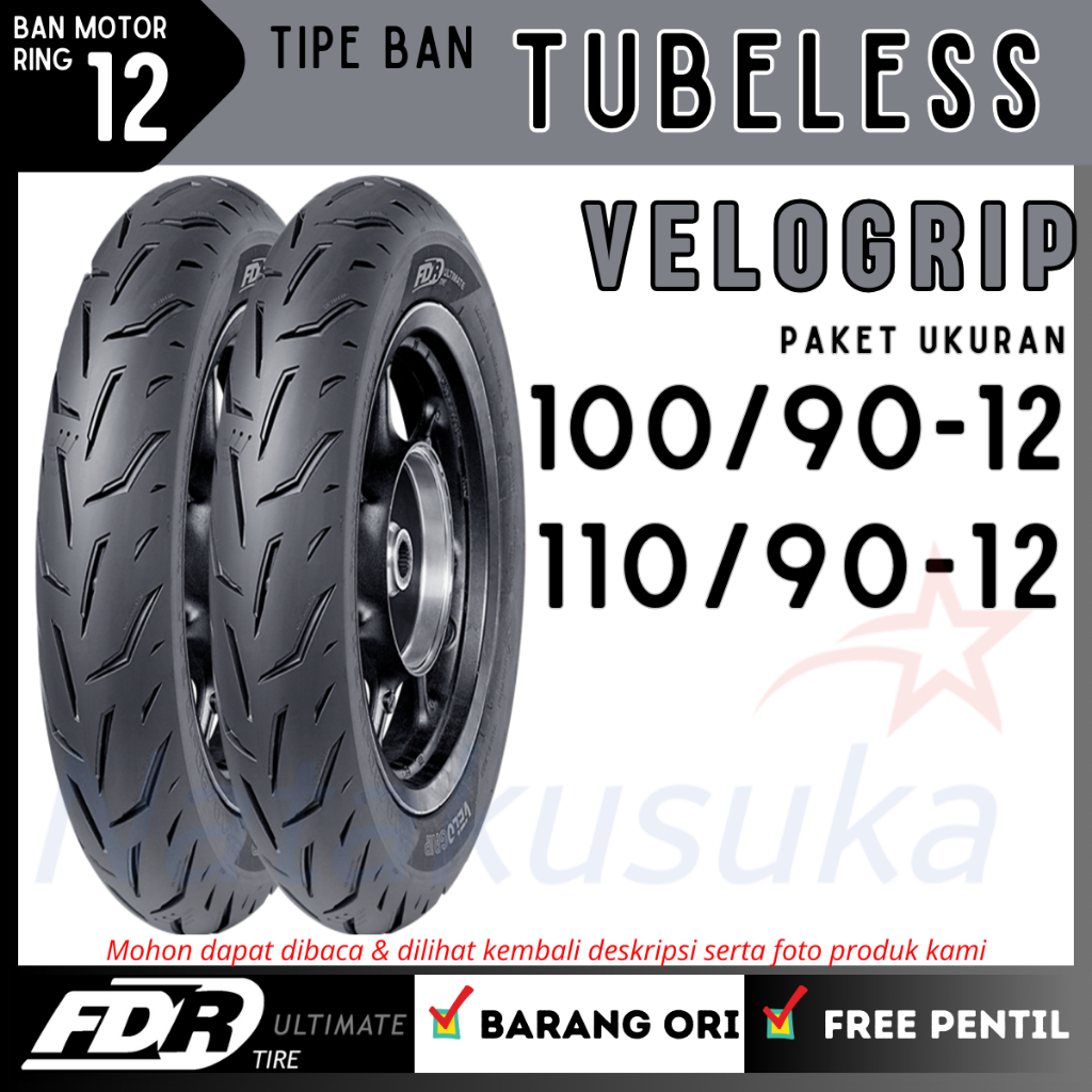 [Save Package] FDR Velogrip 100/90 & 110/90-12 Tubeless (TL) | Shopee ...