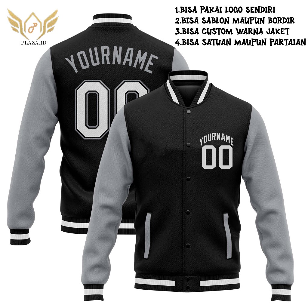 HITAM Custom VARSITY BOMBER JACKET FRONT BACK. CUSTOM VARSITY JACKET S ...