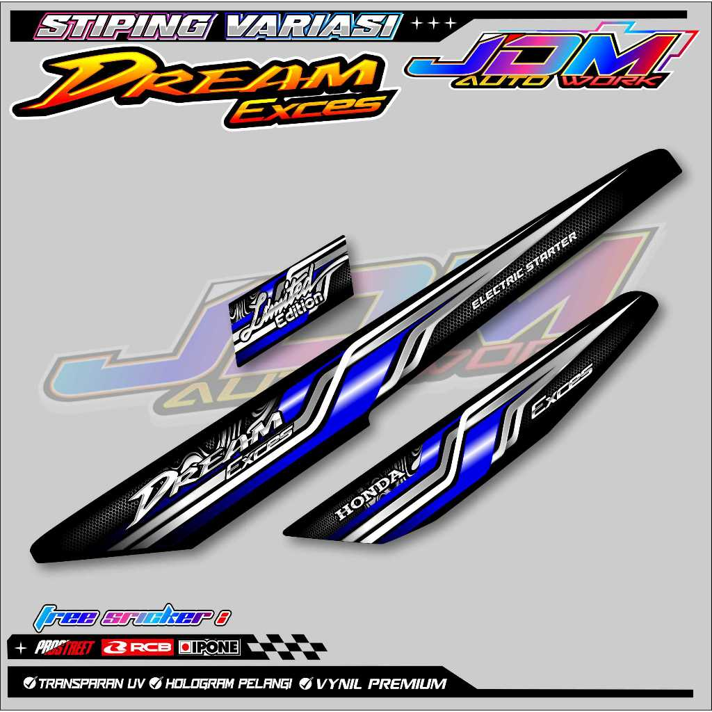 Honda DREAM EXCES VARIATION STRIPING / STICKER LIST OF HONDA DREAM ...