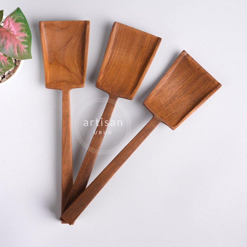 KAYU Mahabala - Wooden Spoon/Teak Wood Spatula Natural Material Food ...