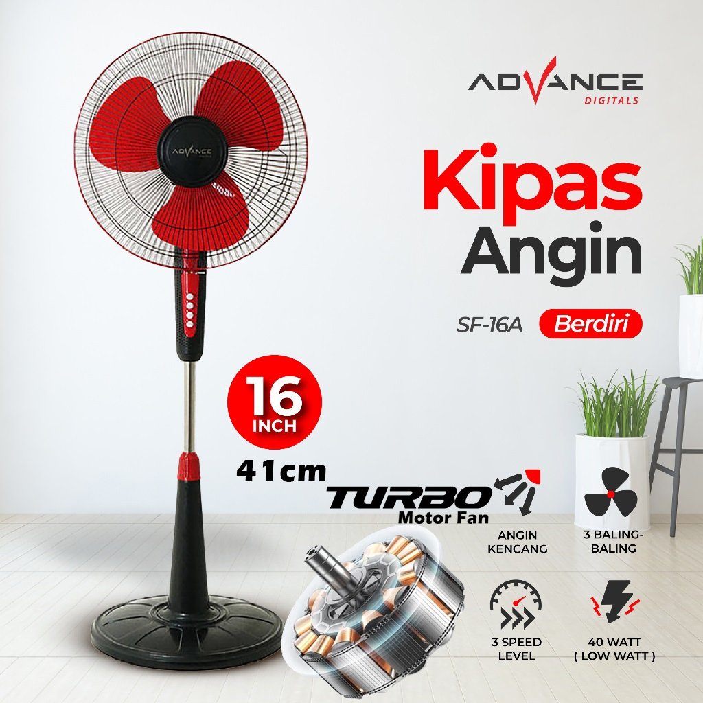 Advance Stand fan Stand fan Stand fan 16inch Sitting fan Desk fan Stand ...