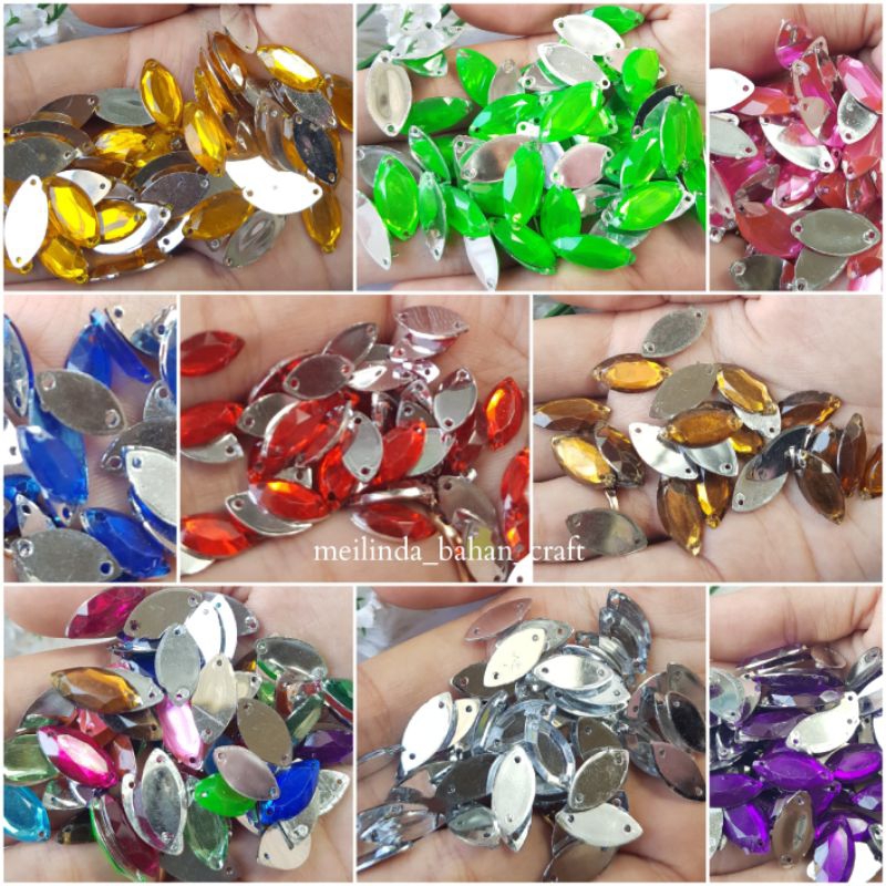 (50 Pcs) DIAMOND CRYSTAL SEWING SEQUENCE STICKS MONTE POLISHED RESIN ...