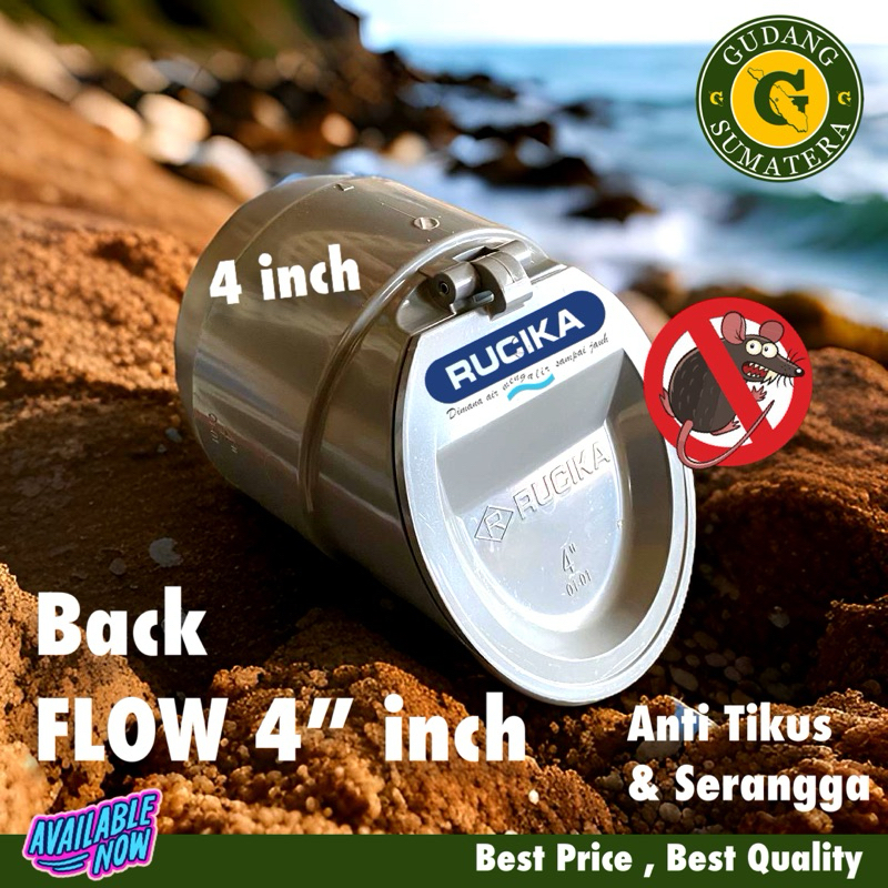 Backflow Valve 4" inch PVC Rucika Anti-Rat Insect Paralon Pipe Cover ...