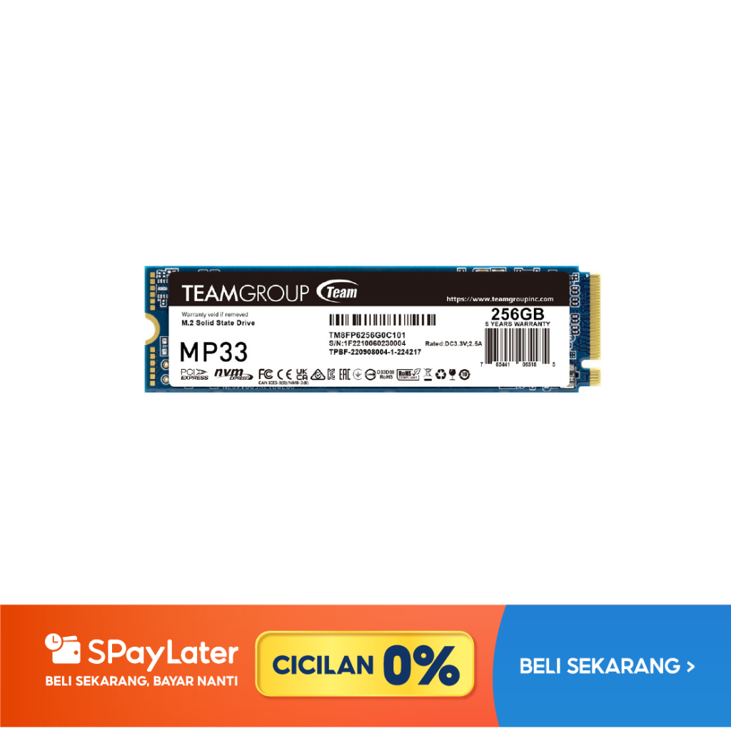 Team SSD MP33 M.2 Pcie Gen3 Nvme 2280 256GB - M2 256GB | Shopee Malaysia