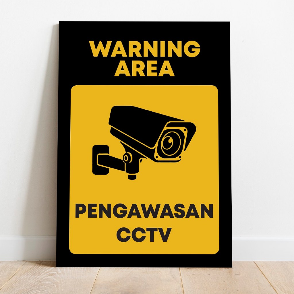 KAYU Mdf Wood CCTV Surveillance Area Warning Poster | Shopee Malaysia