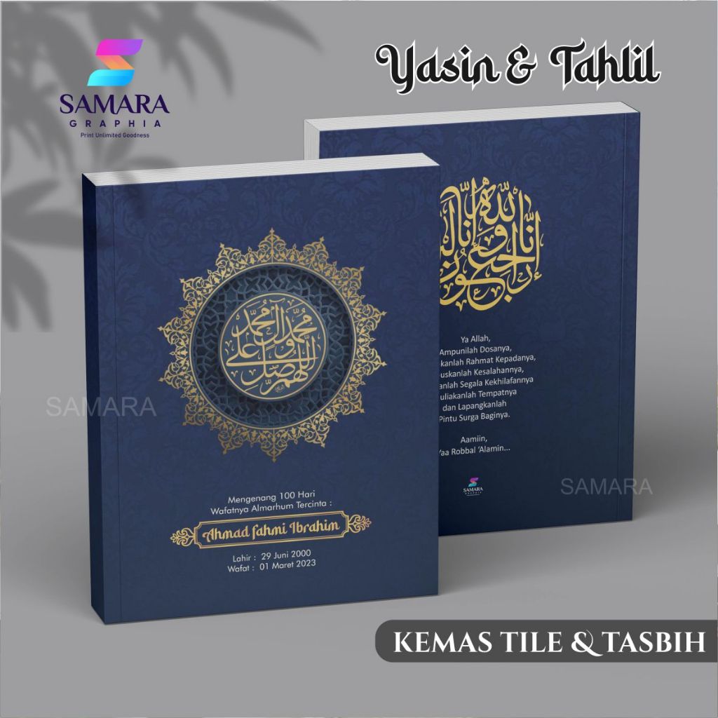Custom yasin and tahlil book photo of deceased complete souvenir recitation 40 100 days of the ...