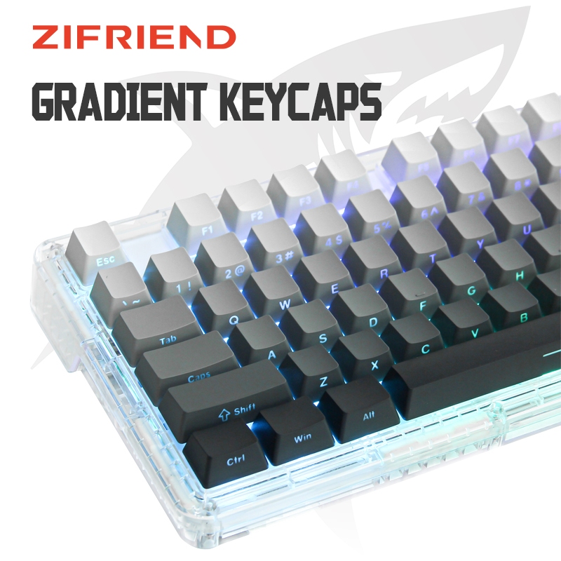 Zifriend Gradient Keycaps 132keys PBT OEM Double Shot Side Font Light ...