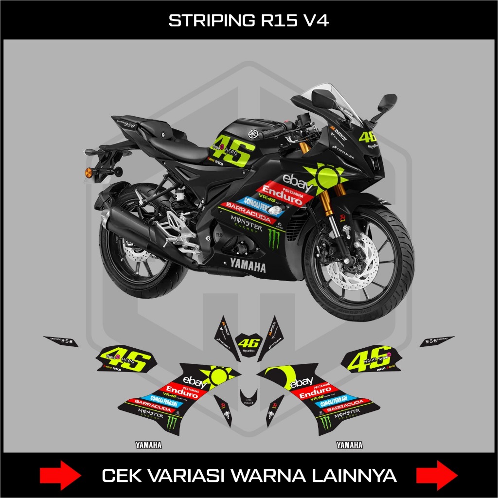 R15 V4 MOTORCYCLE STRIPING STICKER/ YAMAHA YZF R15 CONNECTED STICKER ...