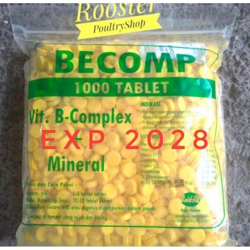 Becomp 1000 Tablets Vitamin B Complex for Goats, Cows, Sheep, Buffaloes ...