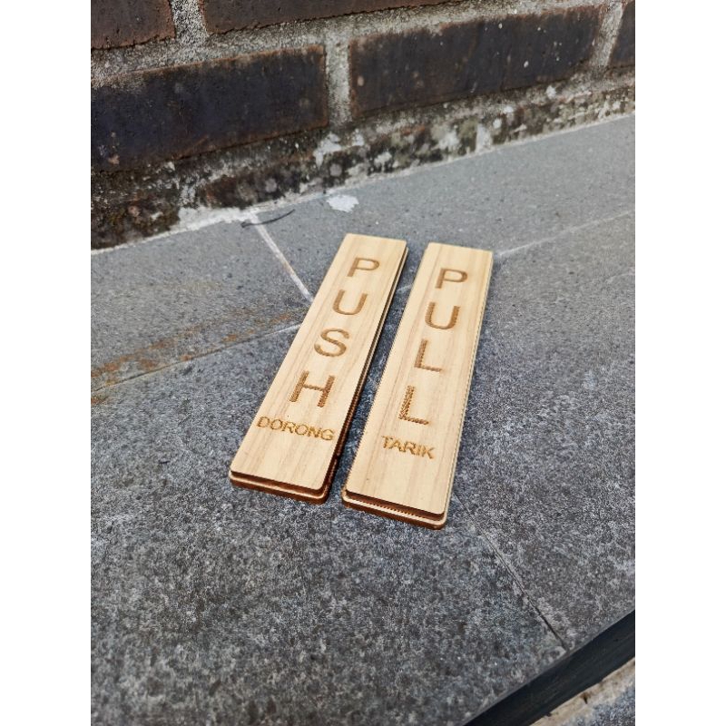KAYU Push pull sign / signage / Dutch teak wood | Shopee Malaysia