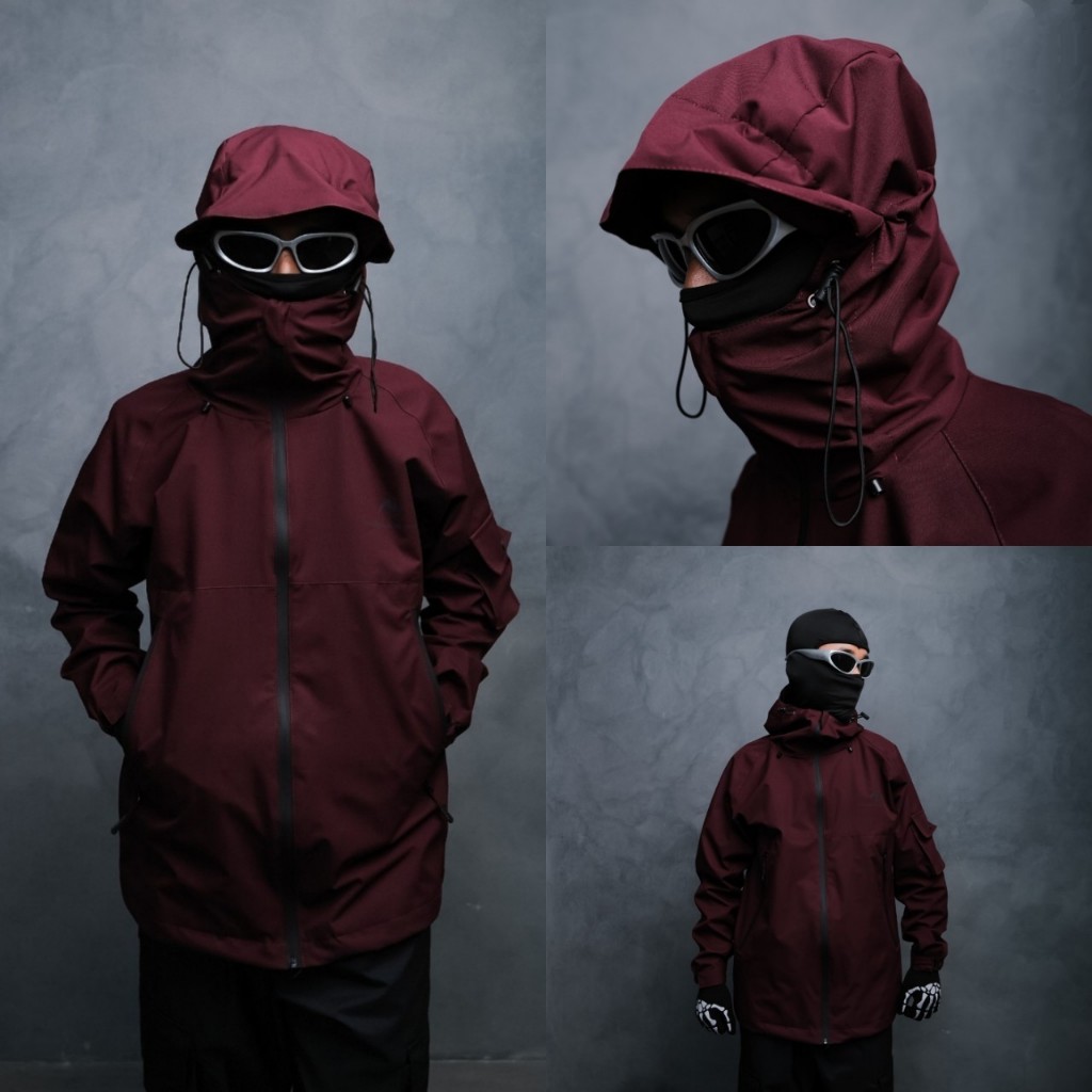 Ngy Mountain Gorpcore Jacket Waterproof Windbreakers Outdoor Maroon ...