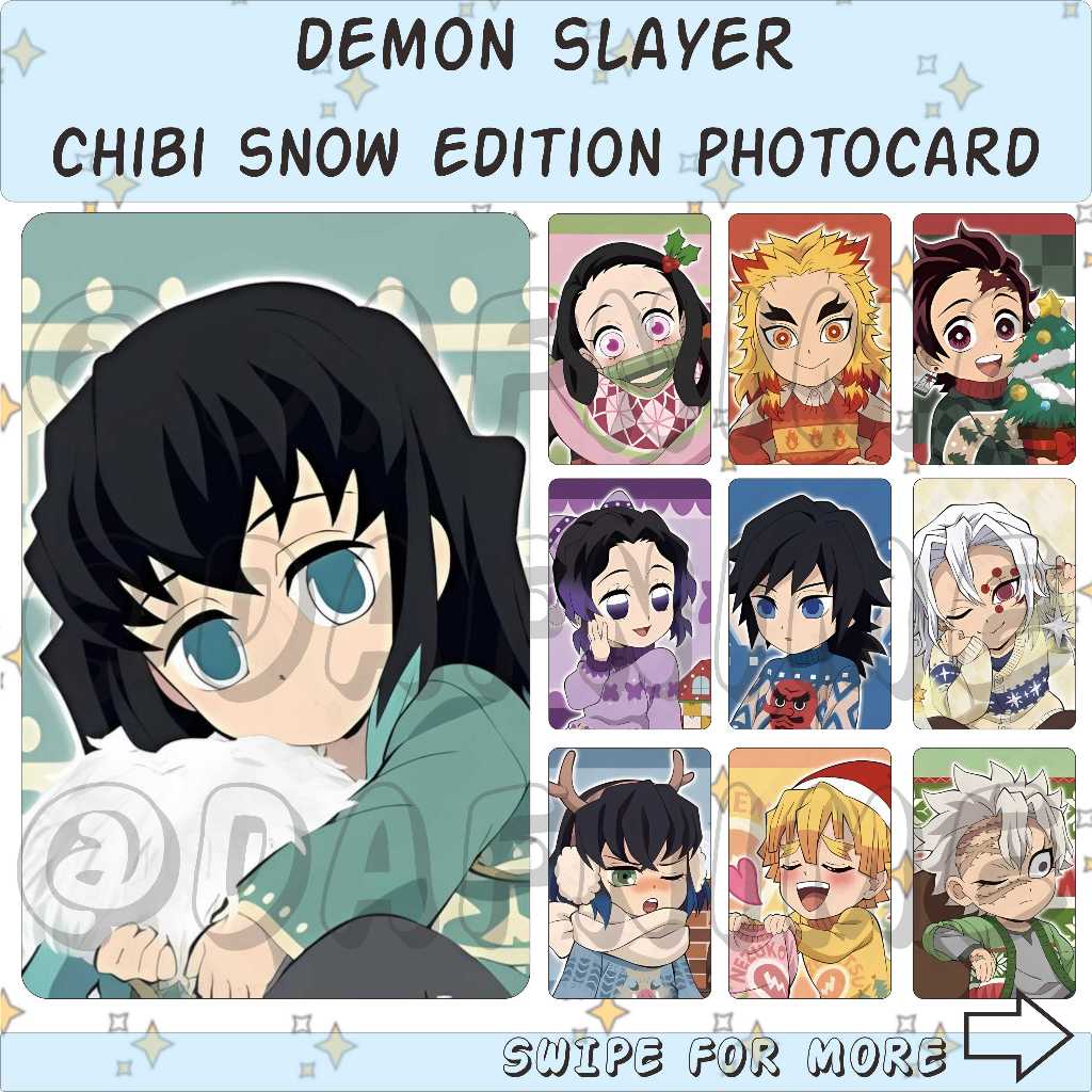 Demon SLAYER KIMETSU NO YAIBA CHIBI SNOW EDITION PHOTOCARD | Shopee ...