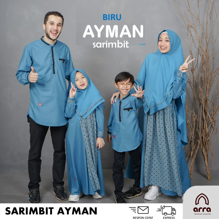 Muslim Dress Ayman Blue Color Couple Family Father Mother Child Eid ...