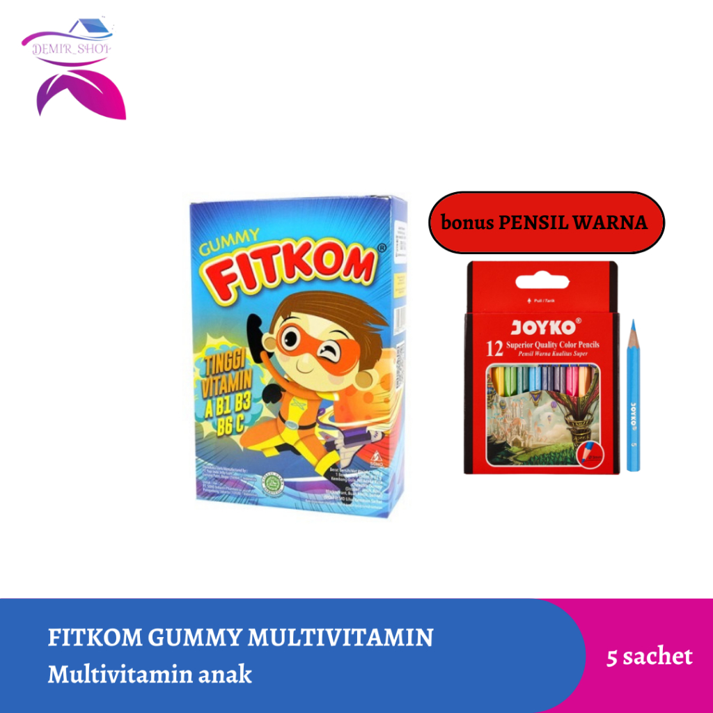 Fitkom Gummy Multivitamin Blue Box 5 Sachets | Shopee Malaysia