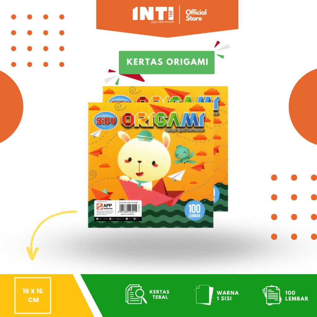 SiDU origami paper, SDU colored folding paper, 16x16 large - 1 pack ...