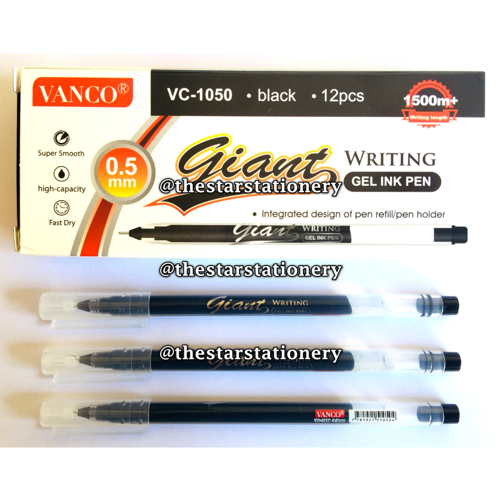 (1 Piece) WHOLESALE Vanco VC-1050 0.5 mm Giant Writing Gel Pen / Gel ...