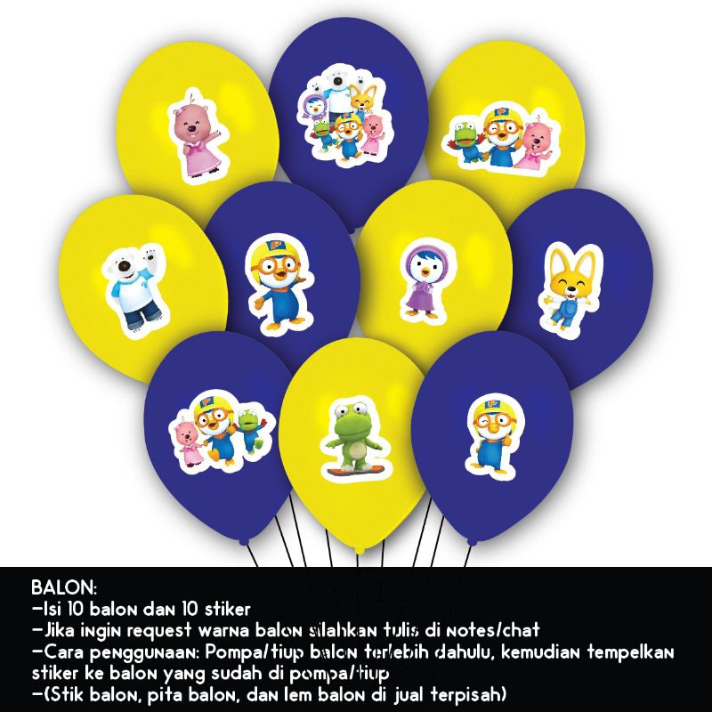 Pororo BALLOONS HAPPY BIRTHDAY BIRTHDAY BIRTHDAY DECORATIONS PARTY ...