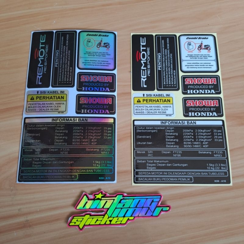 Honda MATIC PRINTCUT Motorcycle Warning STICKER | Shopee Malaysia