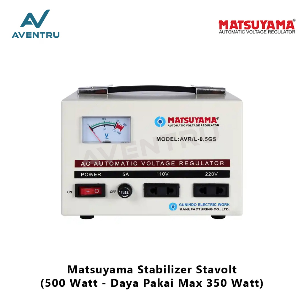 Electric Stabilizer Stavolt Voltage Regulator MATSUYAMA 1000 500 Watt ...
