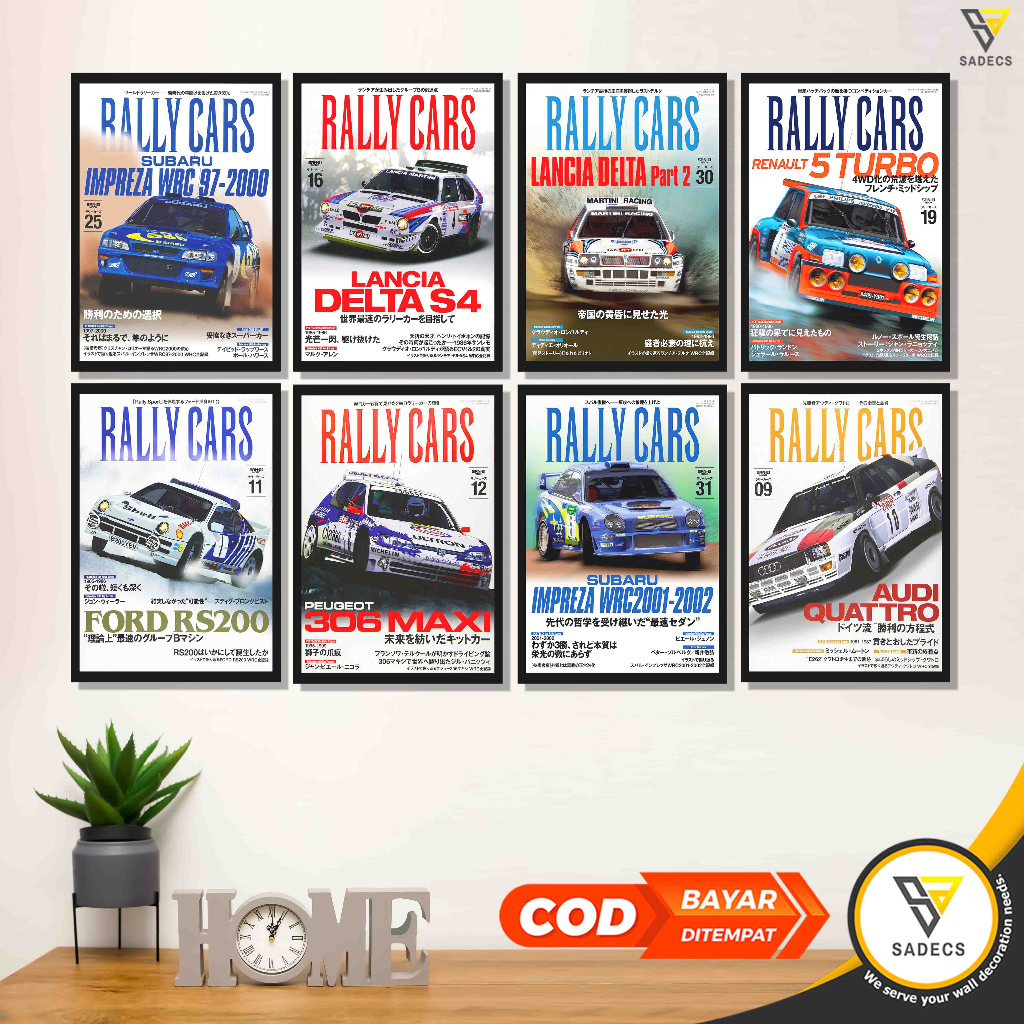 KAYU HIASAN DINDING Sadecs - Poster Wood Canvas RALLY CARS Room Wall ...