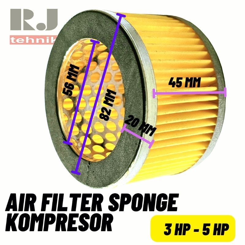 Air Filter Sponge Air Filter Air Compressor 3hp-5 HP Filter Element Air ...