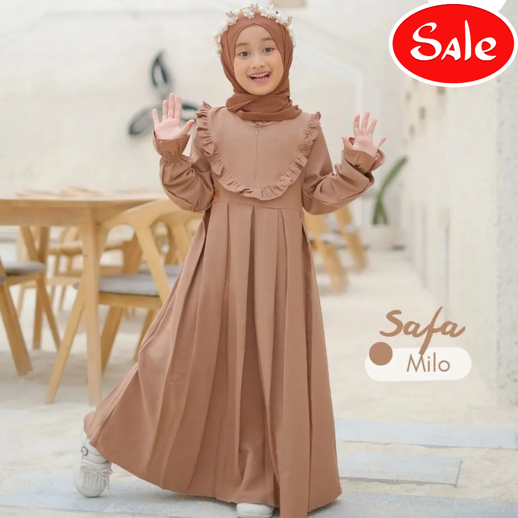 PUTIH Safa Kids Series Latest Crinkle Airflow Children's Gamis Size M L ...