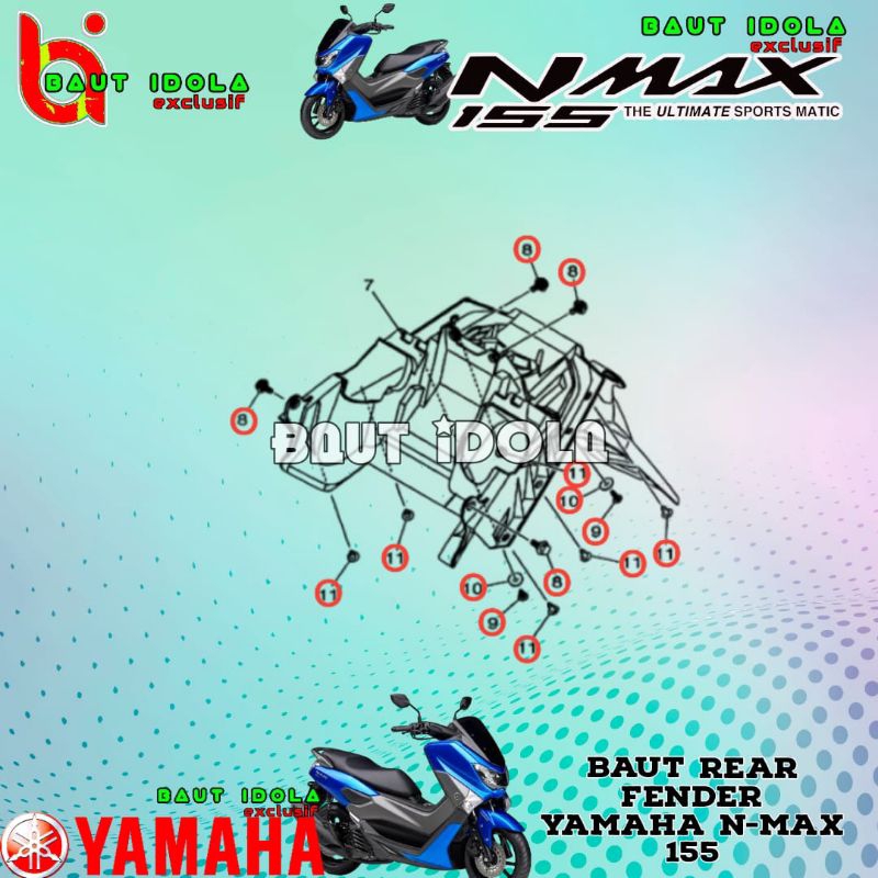 Original Yamaha Nmax Rear Fender Bolt | Shopee Malaysia