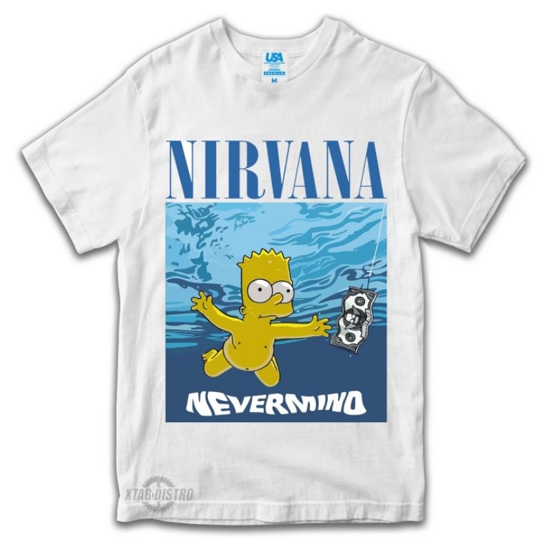 NIRVANA WHITE SIMPSONS NEVERMIND Premium tshirt nirvana smells like ...