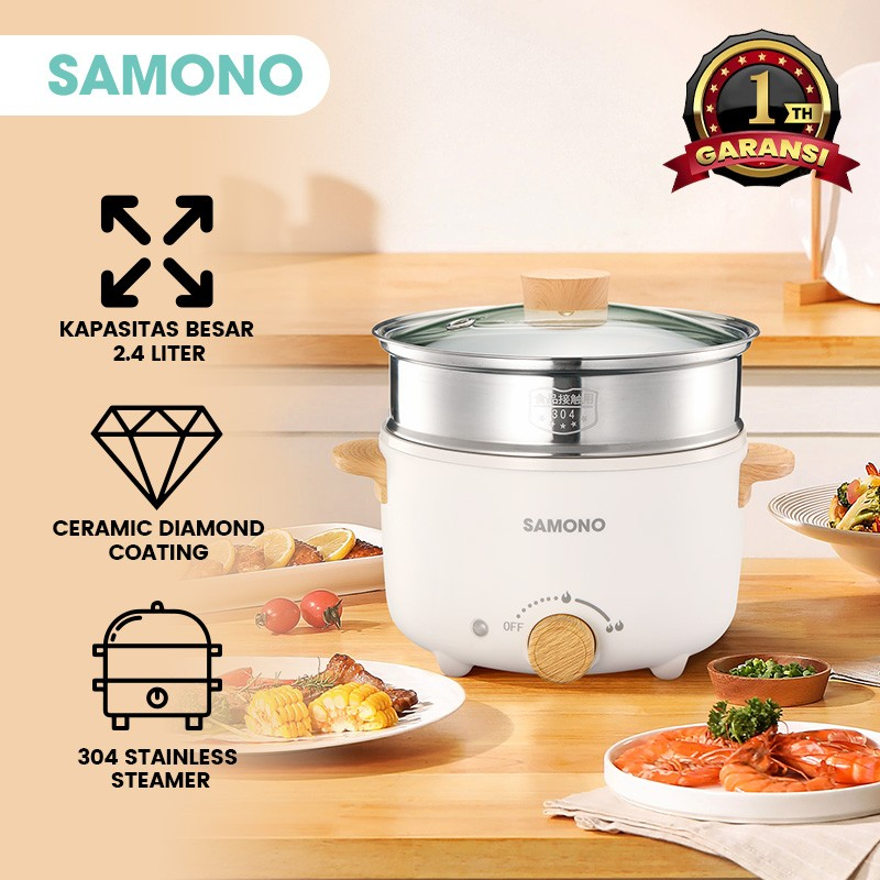 Samono Electric Pot 4 Liter Teflon Ceramic Multi-Purpose Steamer ...