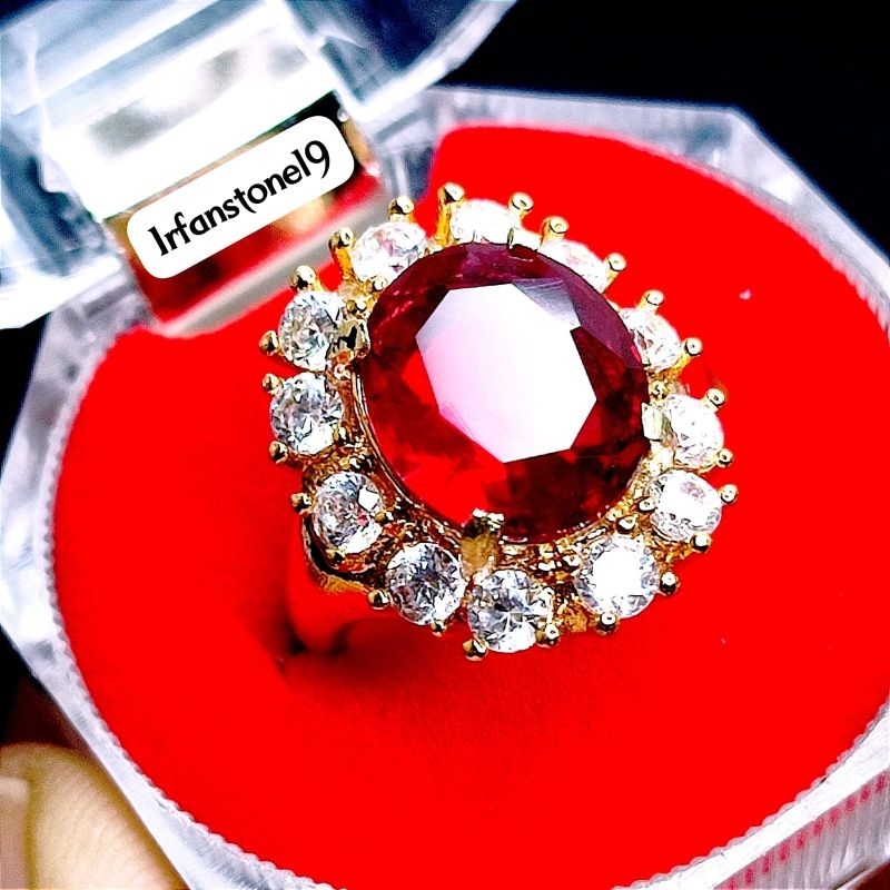 MERAH Original SIAM Red Gemstone Ring Ready To Use | Shopee Malaysia