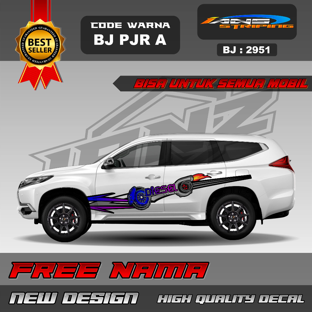 Bj 2951-variety Sticker DECAL All Types Of Cars-DECAL Sticker FORTUNER ...