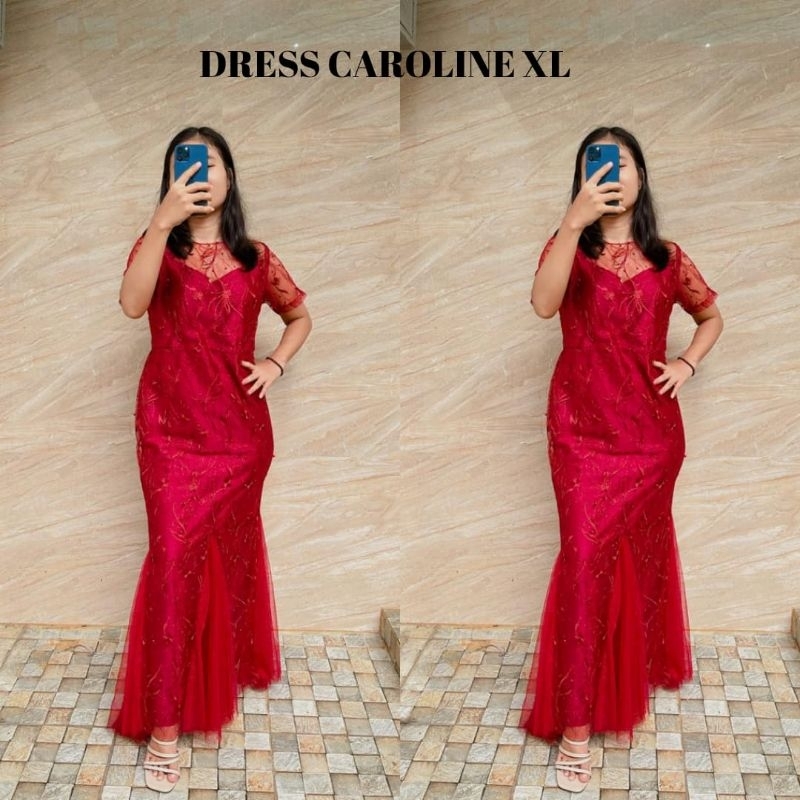 MERAH Women's dress, women's party dress, women's Maxi red Christmas ...