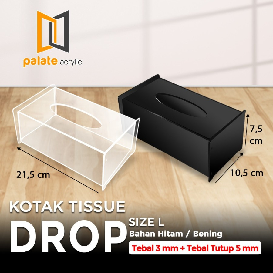 Acrylic TISSUE BOX / ACRYLIC TISSUE BOX / 3MM L DROP TISSUE PLACE ...