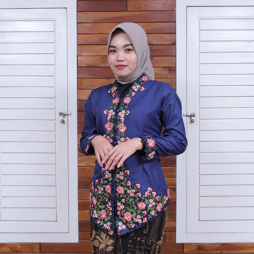 KATUN Padusi Kebaya Encim Embroidery Color Long Sleeve Premium Micro ...