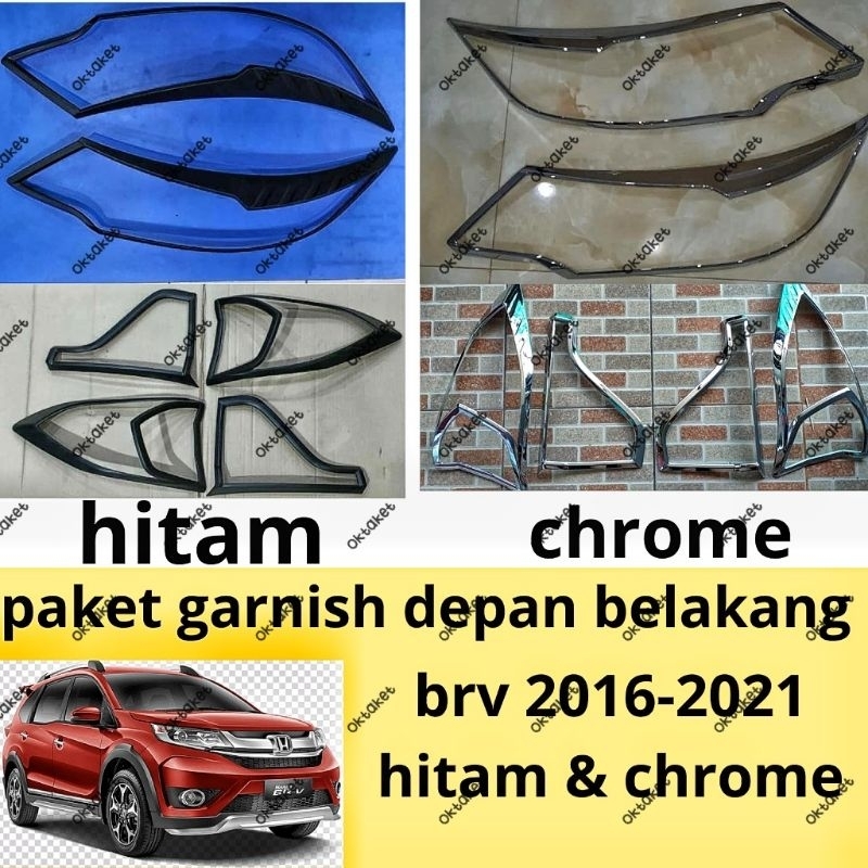 HITAM Brv 2016 2018 2020 2021 Chrome Black Headlight garnish Package ...