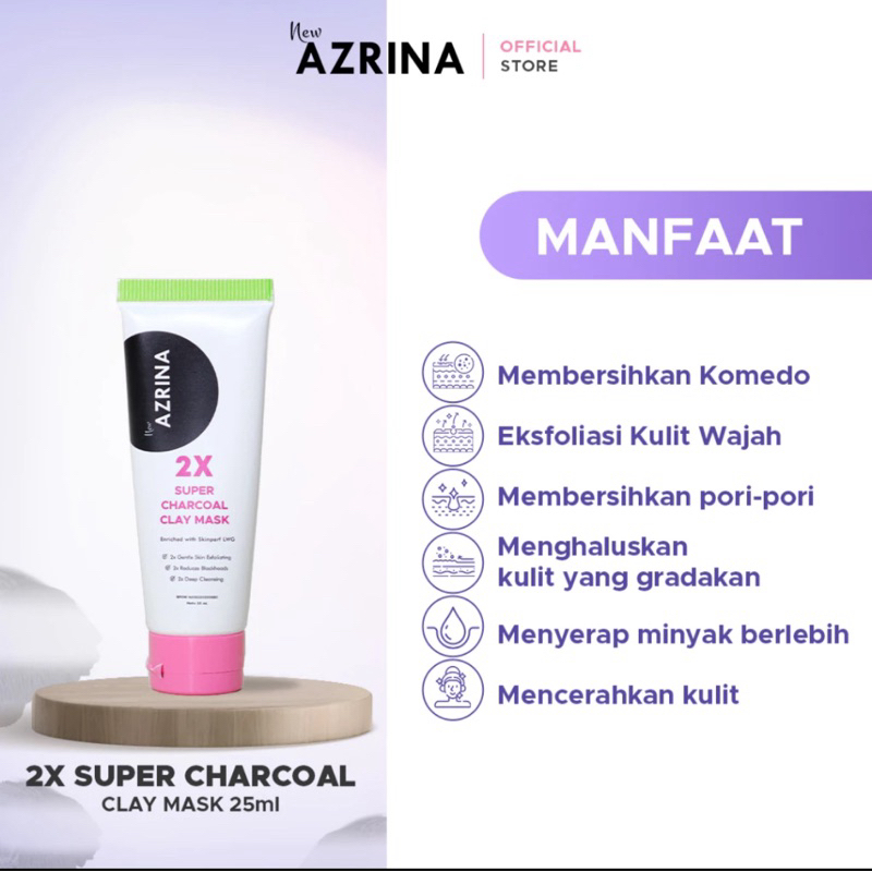 Azrina 2x Super Charcoal Clay Mask - Women's Men's Face Mask To ...