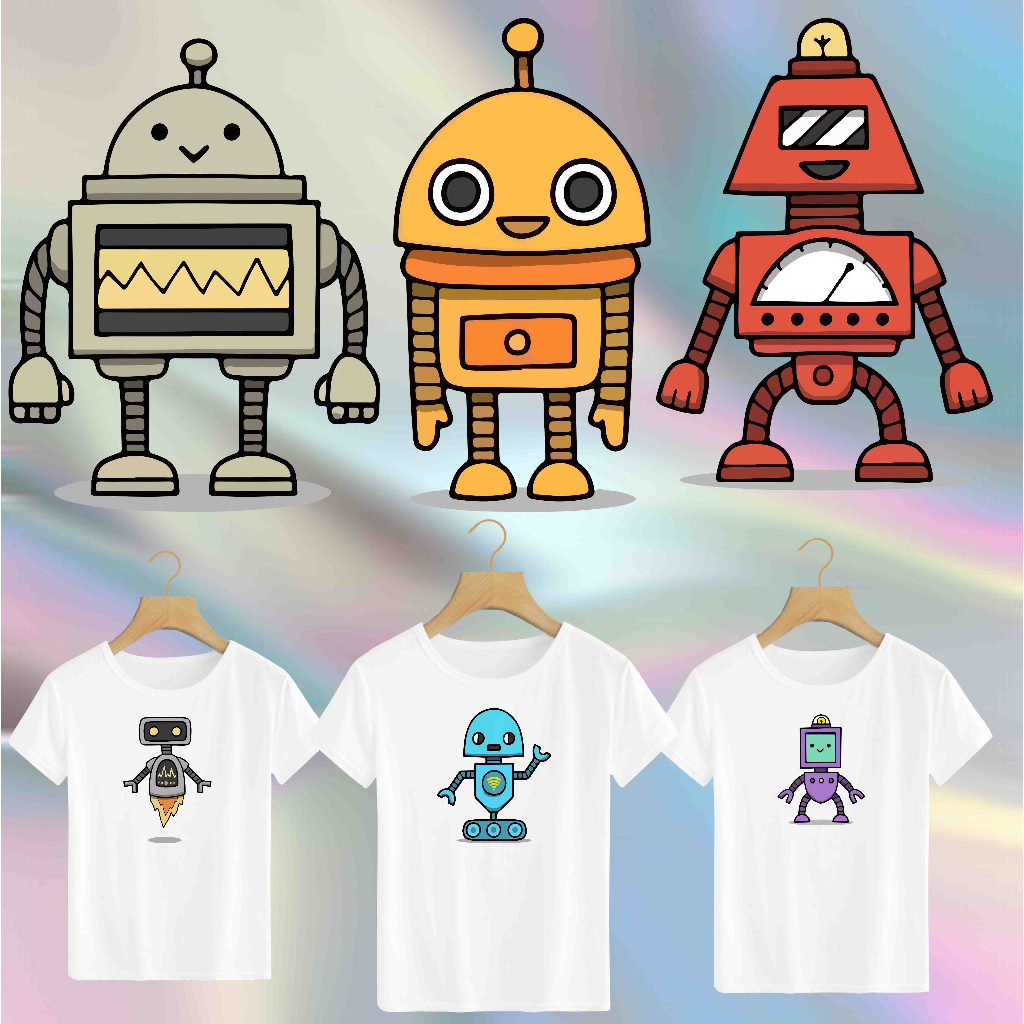 Dtf STICKER Screen Printing A5 Size ROBOT Theme | Shopee Malaysia