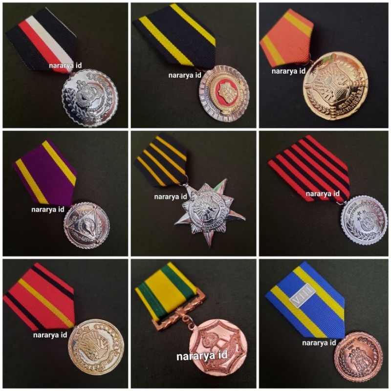 Polri Medal / Large Medal Satya Service Ribbon Badge PDU Police ...