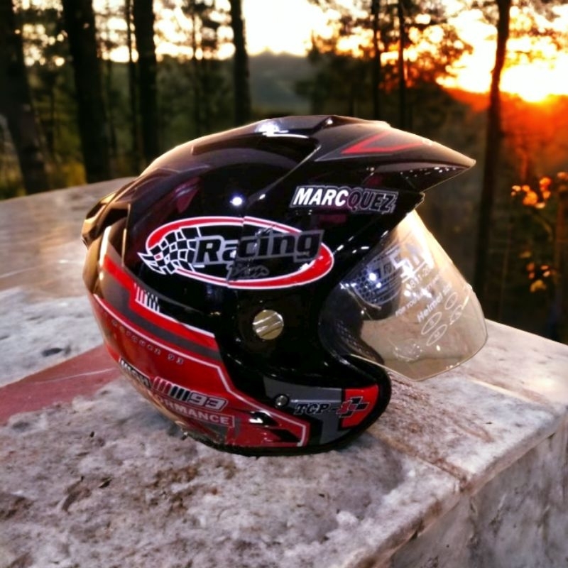 HITAM MERAH Adult Men's Helmet Double Visor Racing Marc Marquez 93 ...