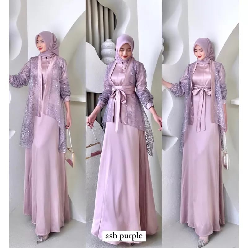Latest Gamis Veloxa Dress Fuji Outer Kimono Free Belt Baju Bridesmide ...