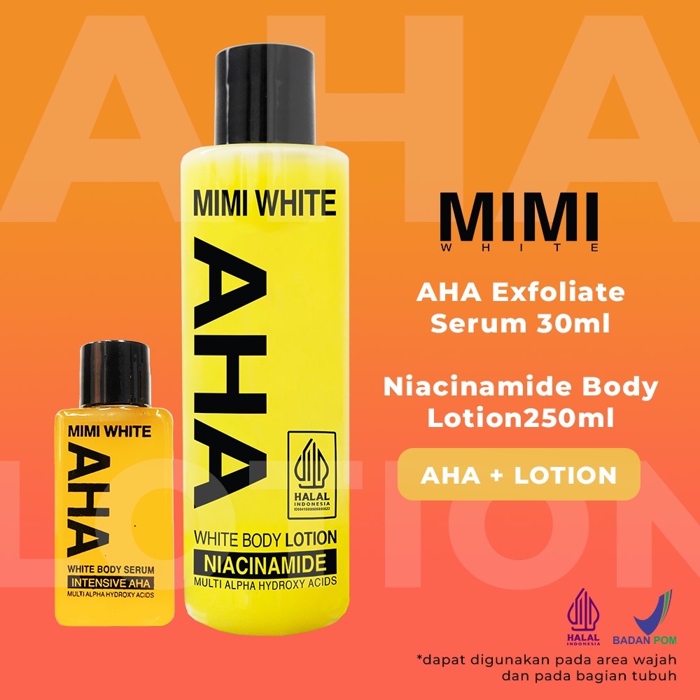 Mimi WHITE AHA Serum 30ml+Body Lotion Niacinamide 250ml | Shopee Malaysia