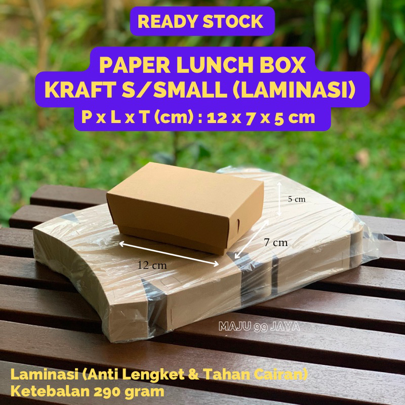 Paper Lunch Box Lunch Box Size 12x7x5 cm (Lunchbox S/Small) Thick ...