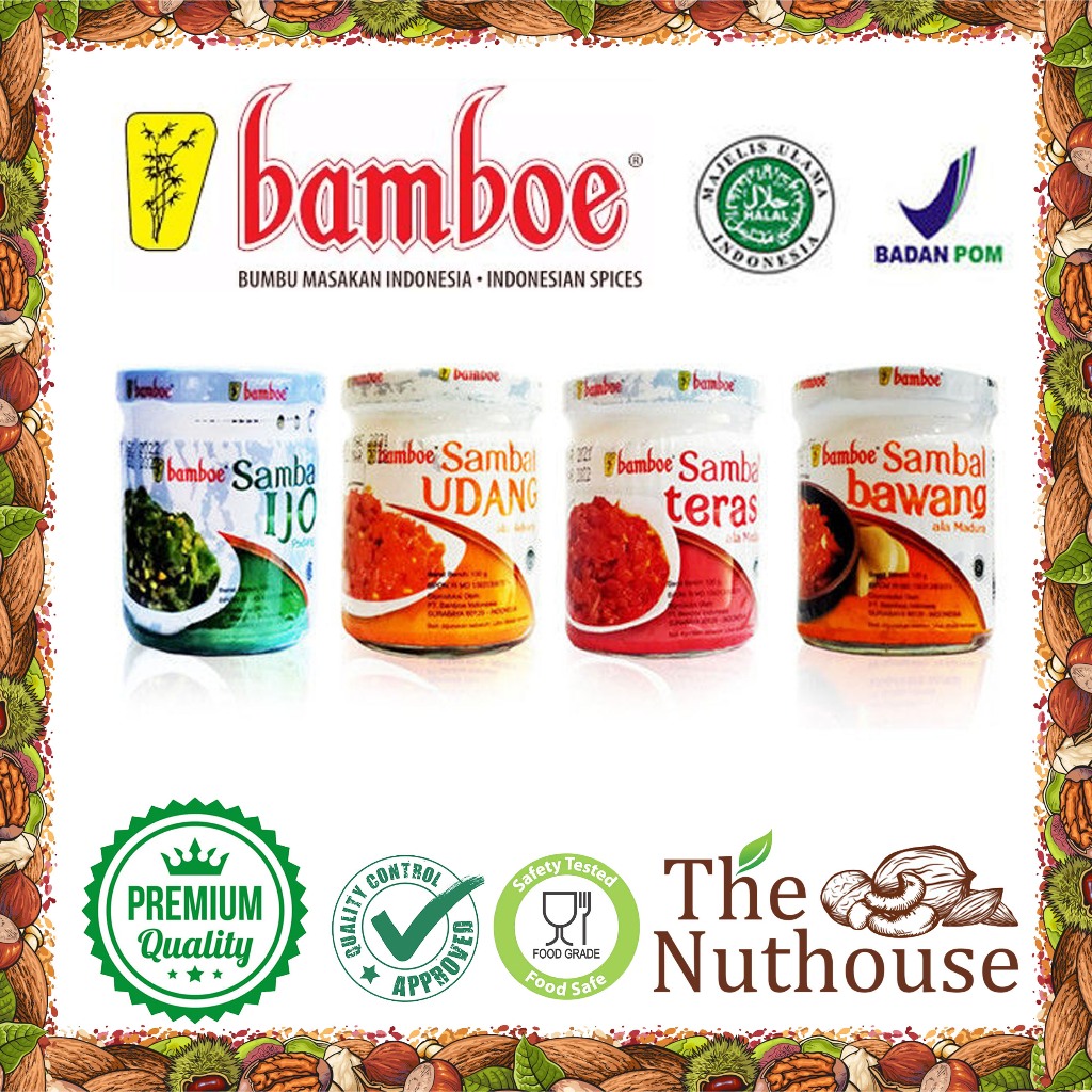 BAMBOE Green Sambal Bottle Shrimp/ Onion/ Shrimp Paste/ Lado/ 100gr ...