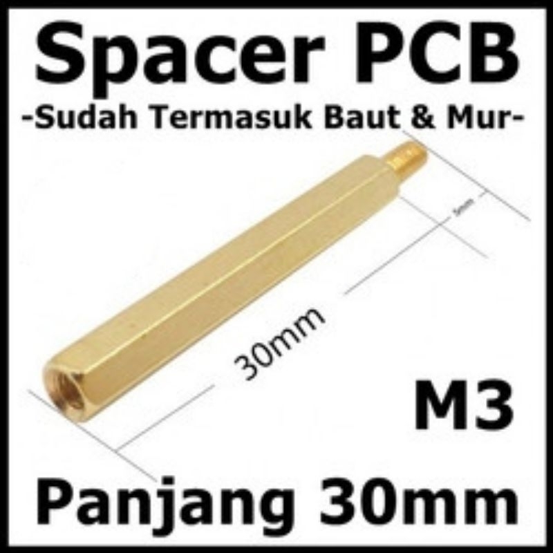 Spacer M3 3 cm nut bolt 30mm PCB leg 3cm Gold | Shopee Malaysia
