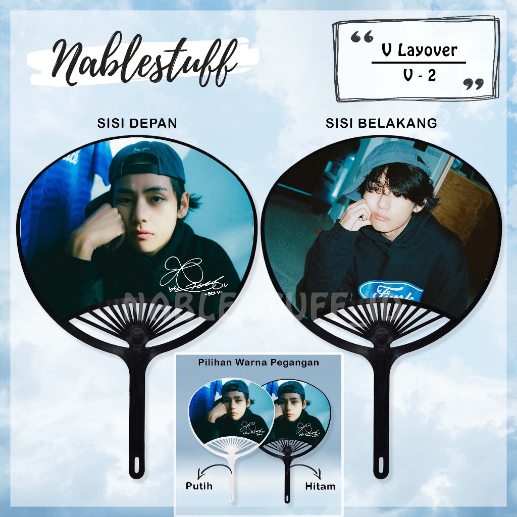 Bts V Hand Fan Kim Taehyung Layover Slow Dancing Ver // Shell Fan ...