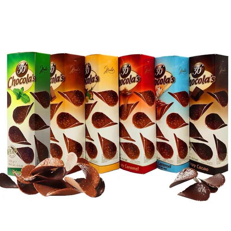 36 Belgian Chocolate Chocolas 125g Crispy Chocolate Assorted Flavors ...